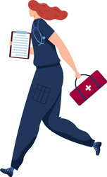 Nurse medical hospital work uniform isolated Vector Image