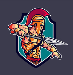 Sparta warrior mascot logo Royalty Free Vector Image