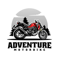 Touring and adventure motorcycle logo Royalty Free Vector