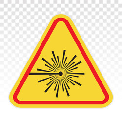 Warning sign - laser beam ray flat icon Royalty Free Vector