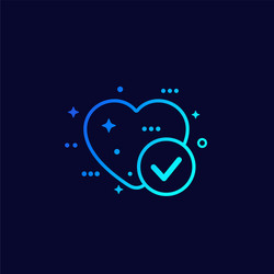 Heart and tick icon isometric design Royalty Free Vector