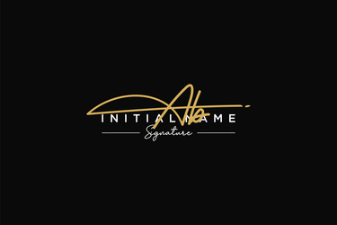 Initial ab signature logo template hand drawn Vector Image