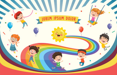 Rainbow children Royalty Free Vector Image - VectorStock