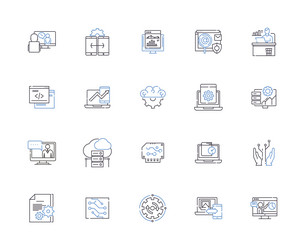 Website outline icons collection webpage Vector Image