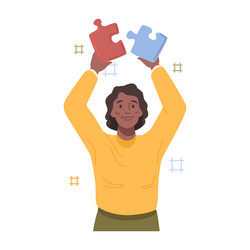 Woman with autistic type thinking mindset Vector Image