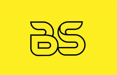 Alphabet letter combination bs b s with grunge Vector Image