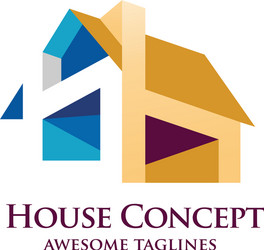 Real estate logo concept of eye and house Vector Image