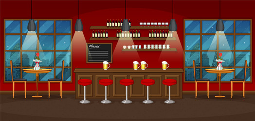 Pub and restaurant background scene Royalty Free Vector