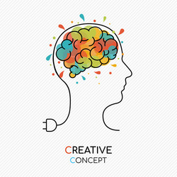 Human brain functional scheme Royalty Free Vector Image