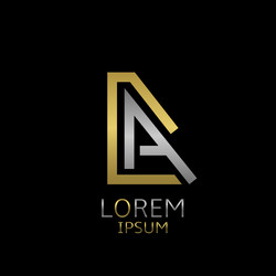 Da monogram logo circle ribbon style outline Vector Image