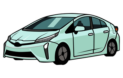 Prius cars outline Royalty Free Vector Image - VectorStock