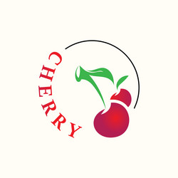 Red cherry fruit logo fruit Royalty Free Vector Image
