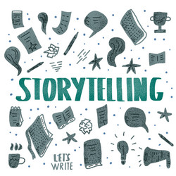 Storytelling handwritten lettering Royalty Free Vector Image