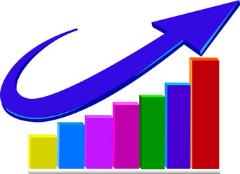 Business graph with arrow Royalty Free Vector Image