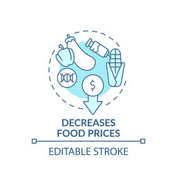 Decreases food prices concept icon Royalty Free Vector Image