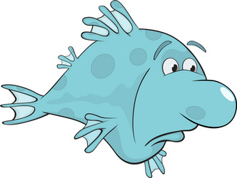 Deep water fish cartoon Royalty Free Vector Image