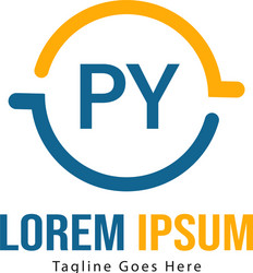 Initial py logo template with modern frame Vector Image
