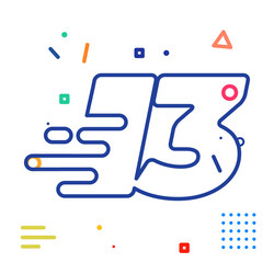 Number 13 abstract fast icon logo Royalty Free Vector Image