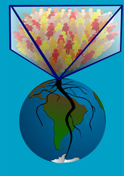 Albania population map stick figures albanian Vector Image