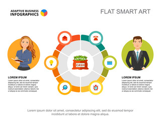 Two workers process chart template Royalty Free Vector Image
