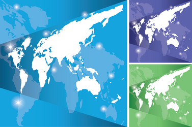 Abstract world map and earth globes Royalty Free Vector