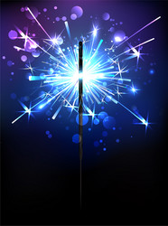 Yellow and blue sparkler Royalty Free Vector Image