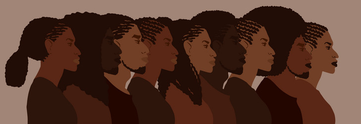 Group of african american people with different Vector Image