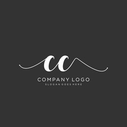 Initial cc handwriting logo with circle template Vector Image