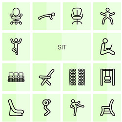 Sit icons Royalty Free Vector Image - VectorStock