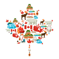 3d isometric map canada with national flag Vector Image