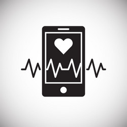 Heart rate app icon on white background Royalty Free Vector