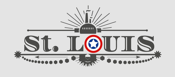 St louis city name with flag colors Royalty Free Vector