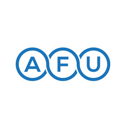 Afu letter logo design on white background Vector Image