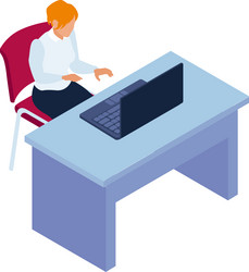 Bank employee workplace composition Royalty Free Vector