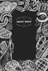 Vintage meat products design template hand drawn Vector Image