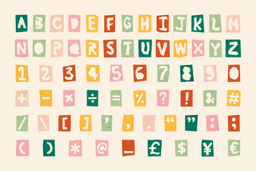 Cool and funny english alphabet letters Royalty Free Vector