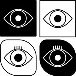 Simple flat black and white outline eye Royalty Free Vector