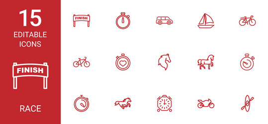 12 race icons Royalty Free Vector Image - VectorStock