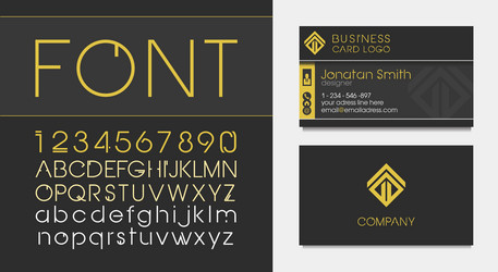 Font for credit cards Royalty Free Vector Image