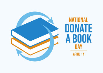 National donate a book day poster Royalty Free Vector Image