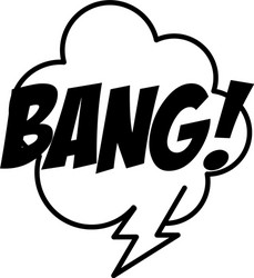 Bang word pop art line style icon Royalty Free Vector Image