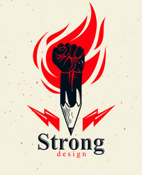 Strong design or art power concept shown Vector Image