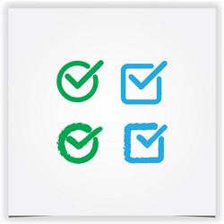 Blue check mark icon check list icon premium Vector Image
