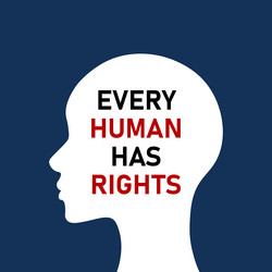 Human rights poster with a portrait Royalty Free Vector