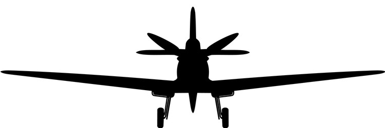 Supermarine spitfire ii silhouette side Royalty Free Vector