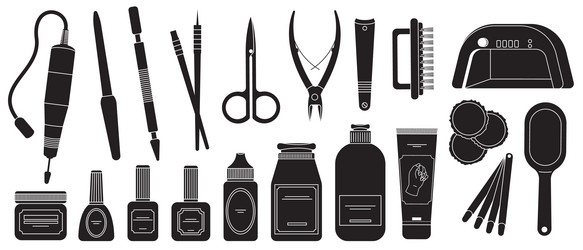 Nail drill and bits for manicure Royalty Free Vector Image