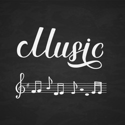 Music calligraphy hand lettering on chalkboard Vector Image