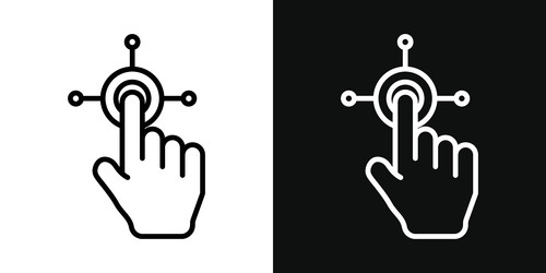 Interaction icon set touch screen digital click Vector Image