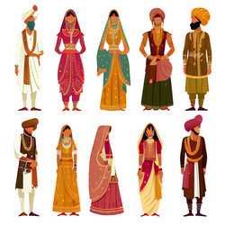 Set of indian people Royalty Free Vector Image