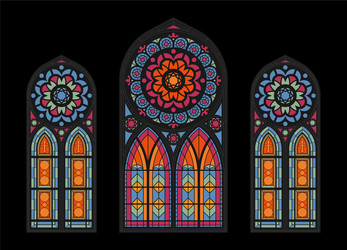 Cathedral mosaic window background Royalty Free Vector Image